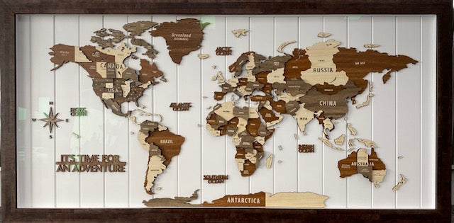 Framed 3D Timber World Map – TJ Picture Framing